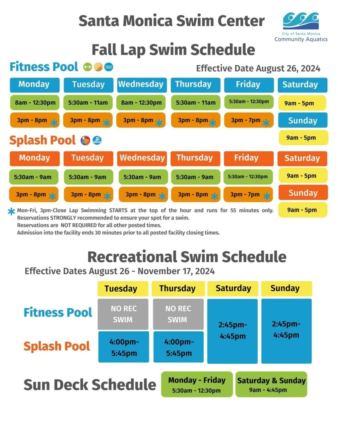 Starting Today, the Santa Monica Swim Center Has New Hours. - Santa ...